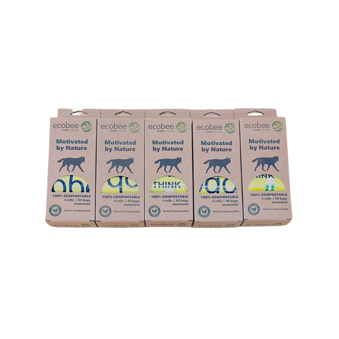 100% Compostable Pet Poop Bags - Set of 5 or 10 Boxes (300 or 600 bags ...